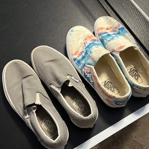 Vans | Shoes | 2 Pairs Of Vans One Is Charcoal Gray And One Is A Tie ...